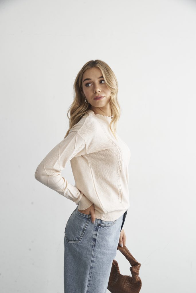 Sweater manga con trenza Merida – Tejido de punto