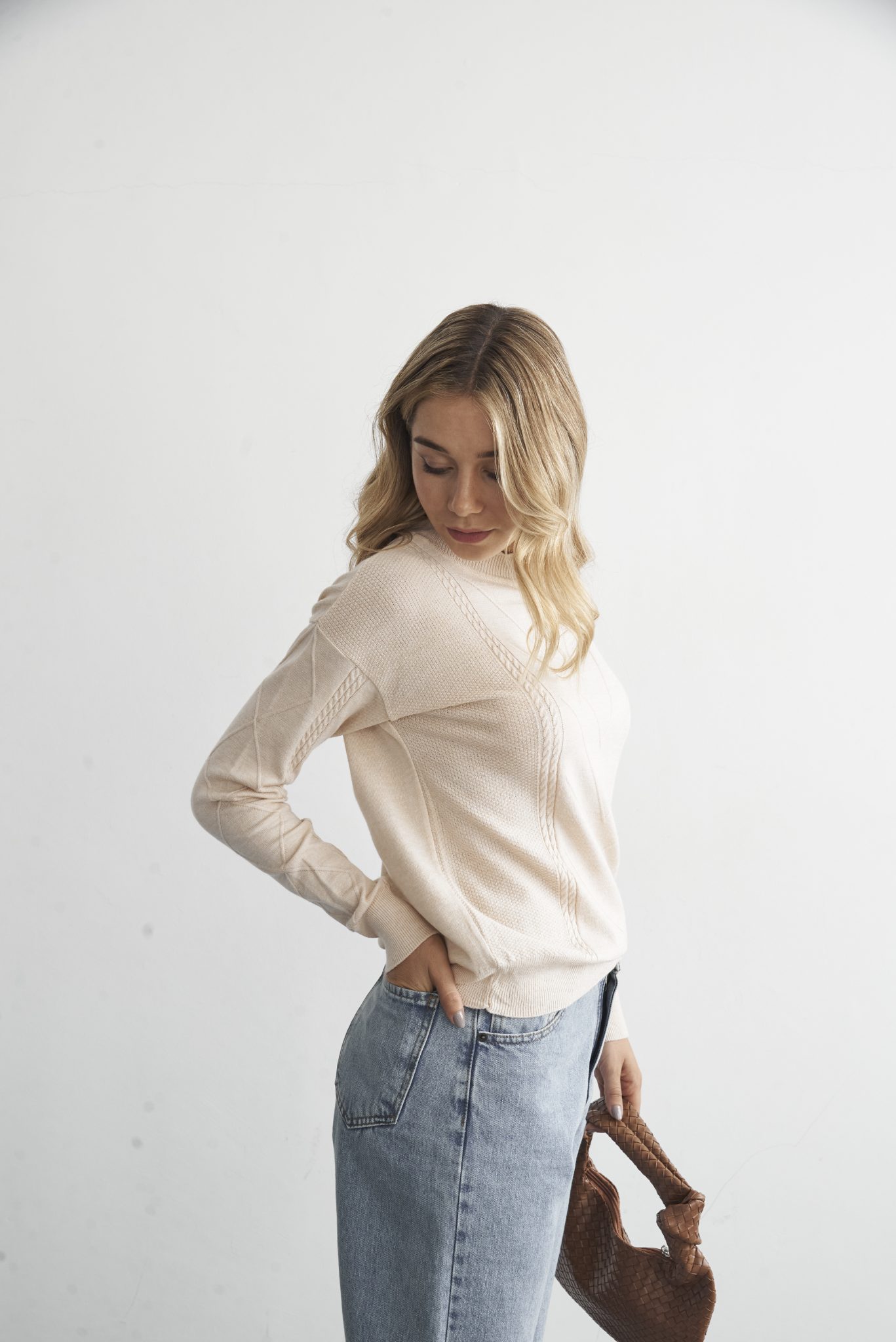 Sweater manga con trenza Merida – Tejido de punto