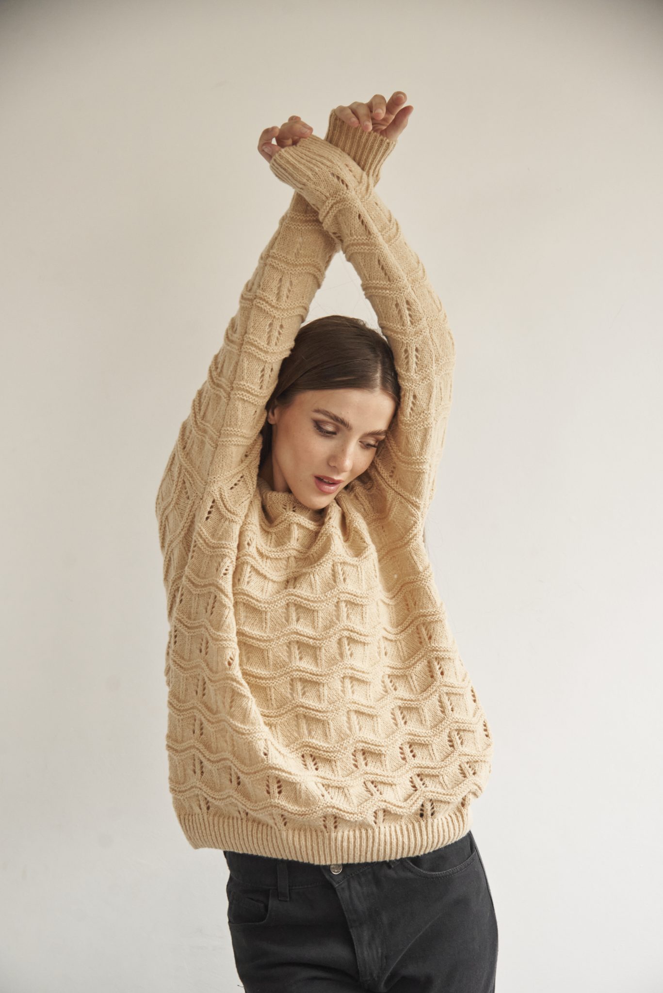 Sweater calado hilo grueso Sofia – Tejido de punto